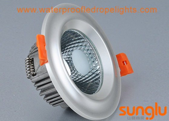 7W Plated COB LED Surface Mount Downlight Pearl Silver Color With Convex