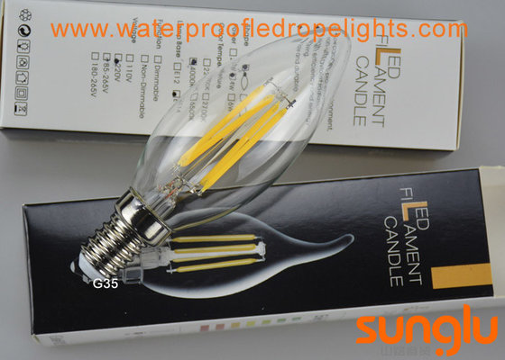 Clear Glass C35 LED Filament Light Bulbs Antique / Vintage Style Light Bulbs