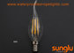 Pure White C35 LED Filament Light Bulbs Clear Glass Body Tailed Shape Candle LED Lighting