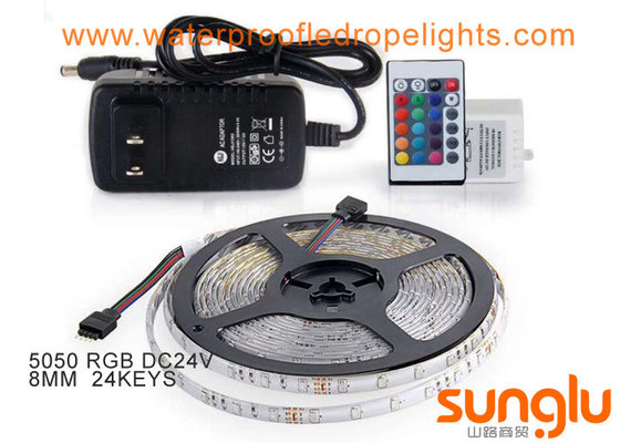 Waterproof 24V 5050 RGB 300D 8mm LED Tape Strip Lights with XMAS Cabinet