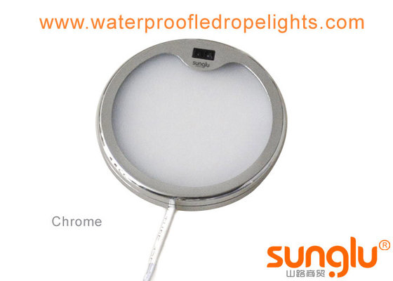 4W Chrome Finish Hand Waving Activated Under Cabinet Lighting , LED Puck Light