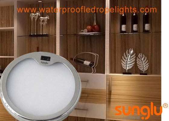 4W Chrome Finish Hand Waving Activated Under Cabinet Lighting , LED Puck Light